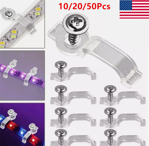 10-50Pcs LED Strip Mounting Bracket Plastic Fastener Clip For Fix 5050 ...