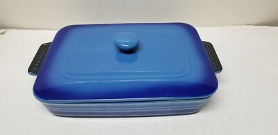 PARINI BLUE OMBRE RECTANGLE NONSTICK COVERED CASSEROLE CERAMIC DISH | eBay