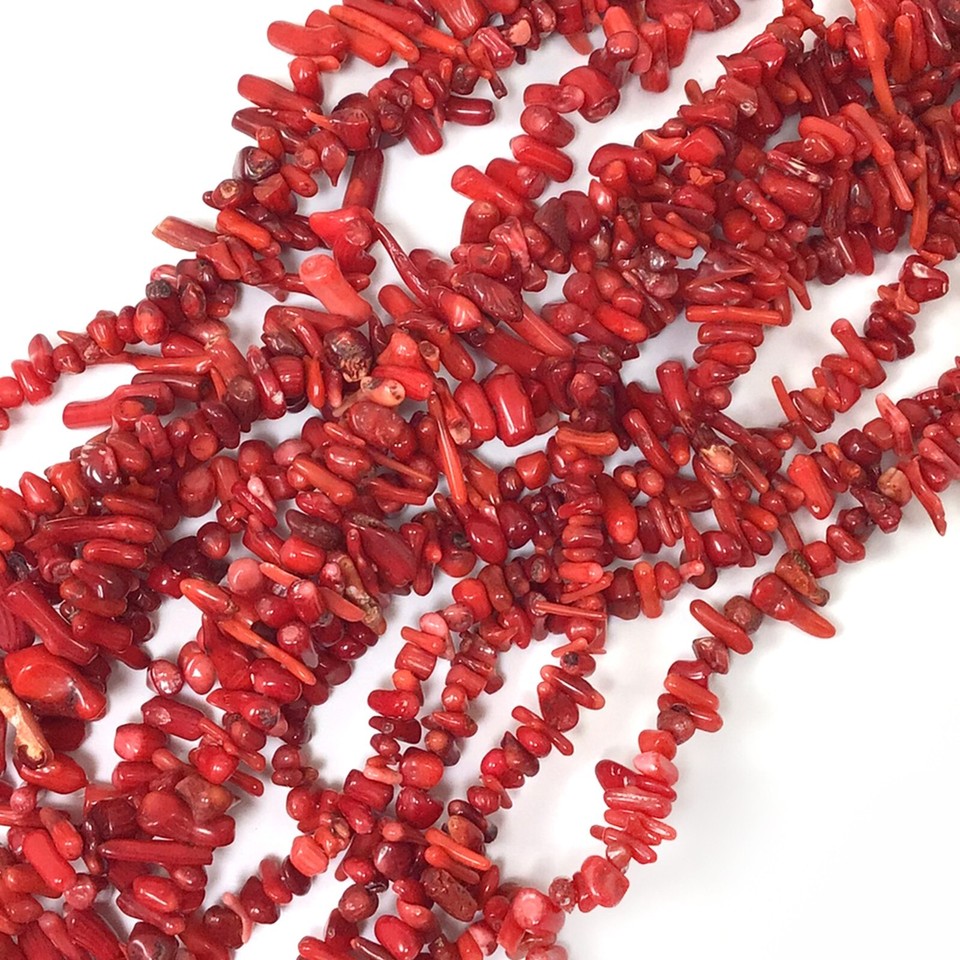 Red Natural Coral Small Branch Beads 15" 5-10mm Stick Bead Coral ...