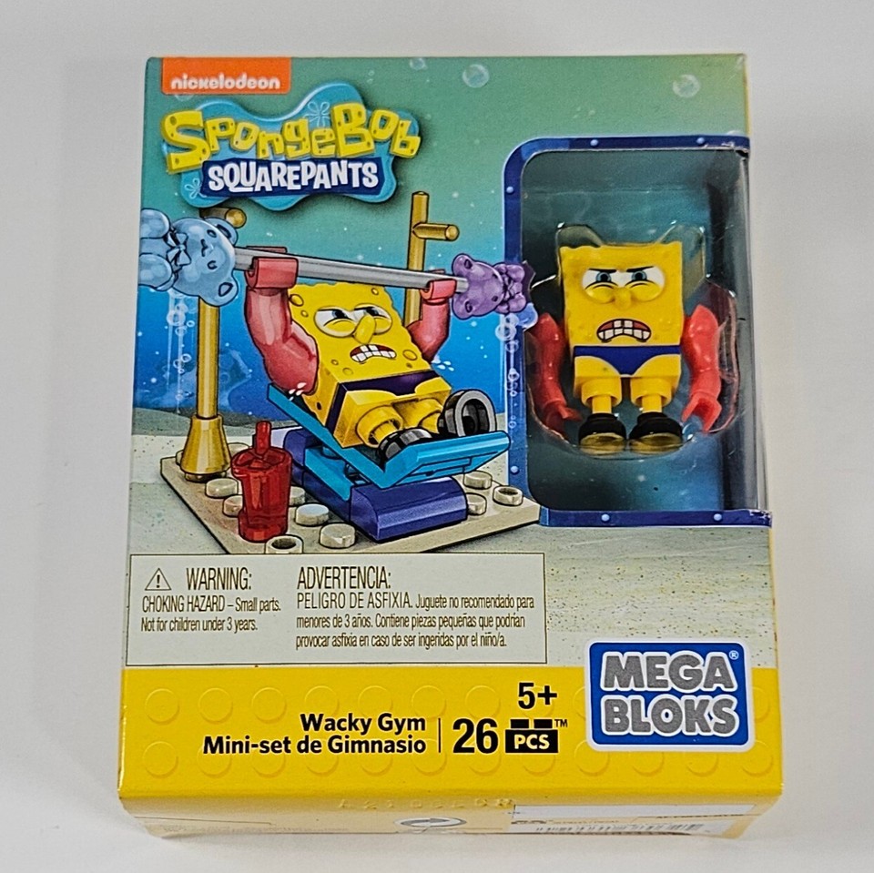 SPONGEBOB SQUAREPANTS WACKY GYM FIGURE SET MEGA BLOKS 26pc MISB 2015 ...