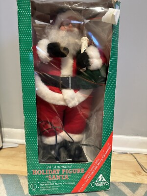 Santa Antimated LARGE 24" Holiday Figure candle light Electric vtg ...