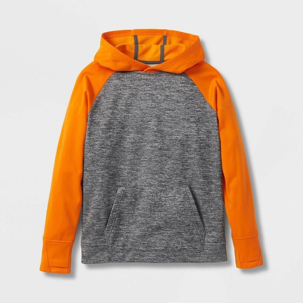 EEE) Boys' Tech Fleece Hooded Sweatshirt - All in Motion Orange & Gray ...
