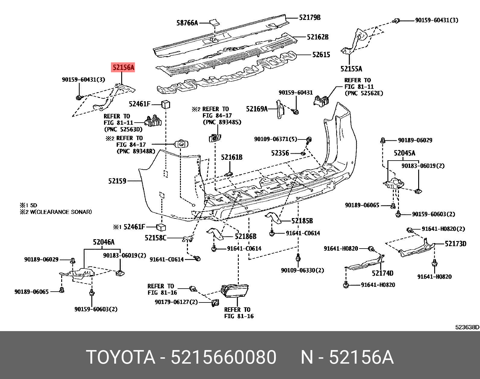 Genuine OE bumper bracket, 5215660080 for TOYOTA 52156-60080 | eBay UK