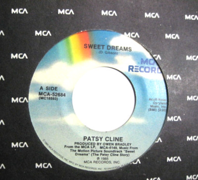PATSY CLINE * 45 * Sweet Dreams / Blue Moon Of Kentucky * USED VG Vinyl ...