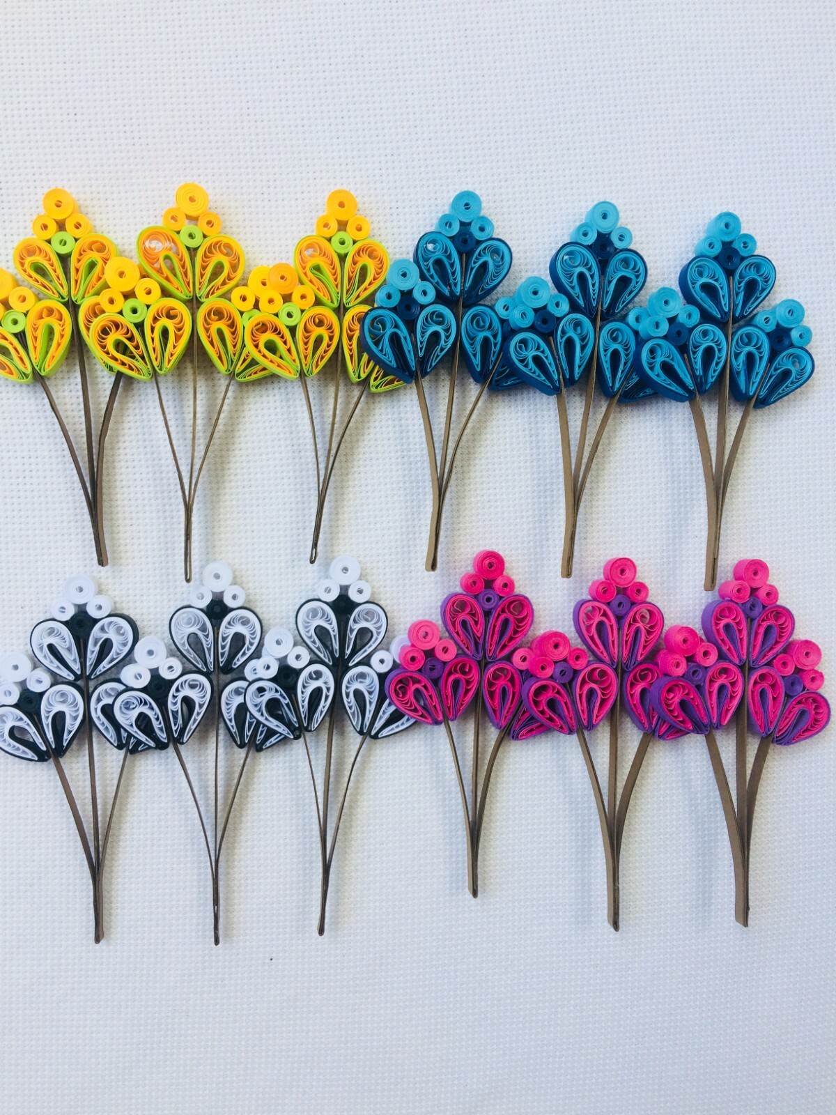 Paper Quilling Flower Bud leaves Branch for cards, wall deco 15lot | eBay