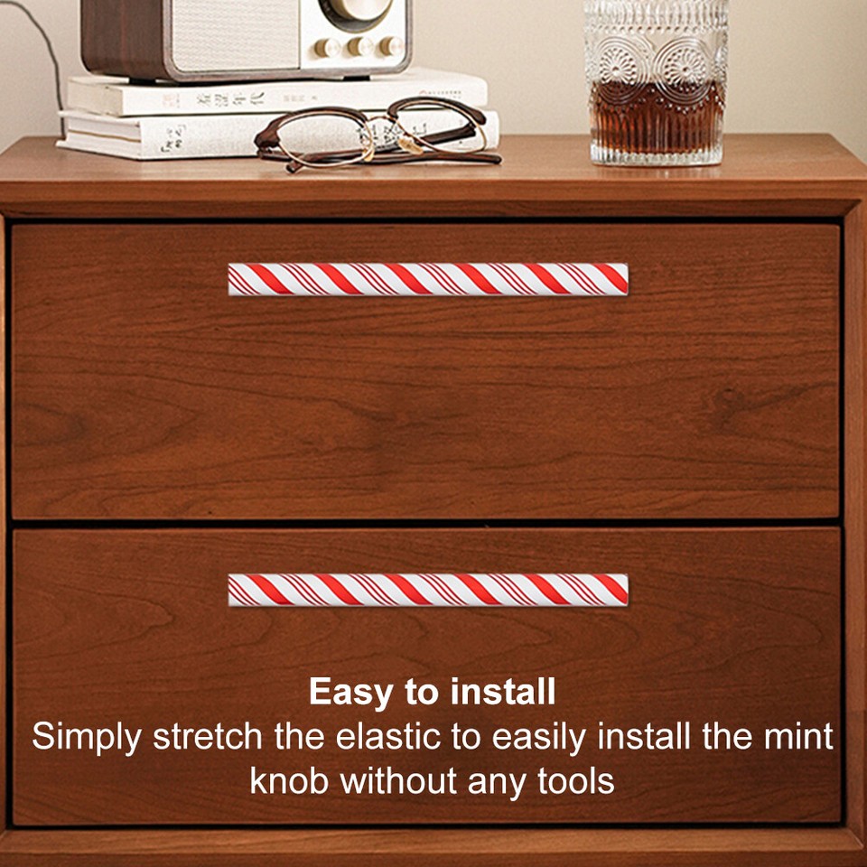 2Pcs Christmas Peppermint Cabinet Dresser Pulls Decorative Door Handle ...
