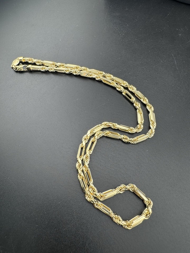 14K Yellow Gold Solid Milano Link Chain Necklace 20in 4.38mm 21.8 Grams ...