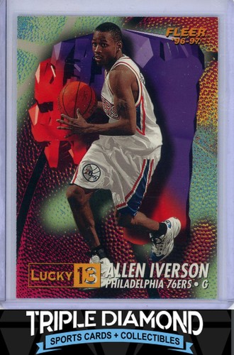 1996-97 Fleer Lucky 13 #1 Allen Iverson Rookie RC 76ers HOF N191 | eBay