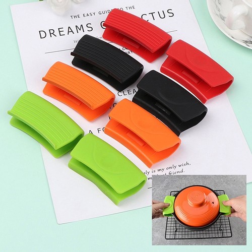 Non Stick Silicone Lid Insulation Clips Pot Handle Cover Pot Handle ...
