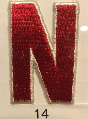 NEBRASKA CORNHUSKERS ~ VINTAGE NEW N Text Sewn Embroidered Patch NCAA ...