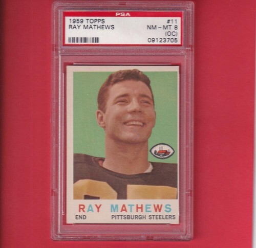 1959 Topps #11 Ray Mathews PSA 8 (OC) NM-MT Pittsburgh Steelers #27508 ...