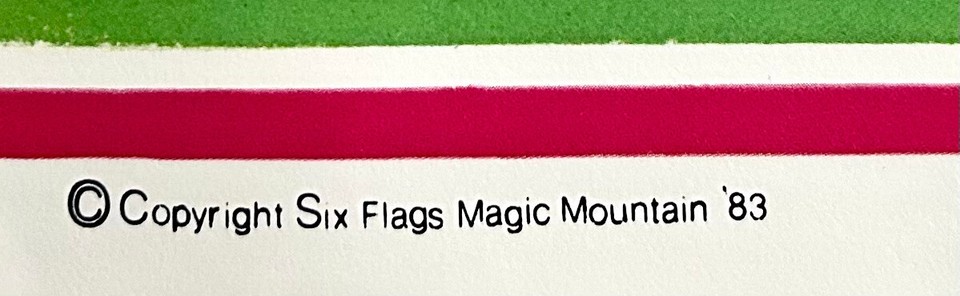 Vintage 1983 Six Flags Magic Mountain Park Map 25" x 38" Souvenir ...