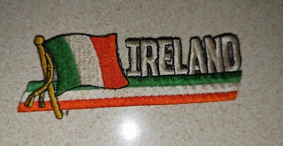 Vintage Ireland Sew On Patch Flag Embroidered Decal Emerald Isle | eBay