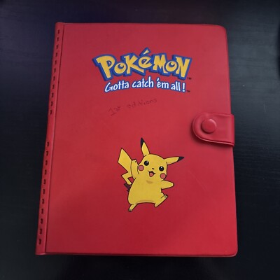 Pokemon Red Pikachu Binder - 4 Pocket - 1999 - Vintage - Excellent ...