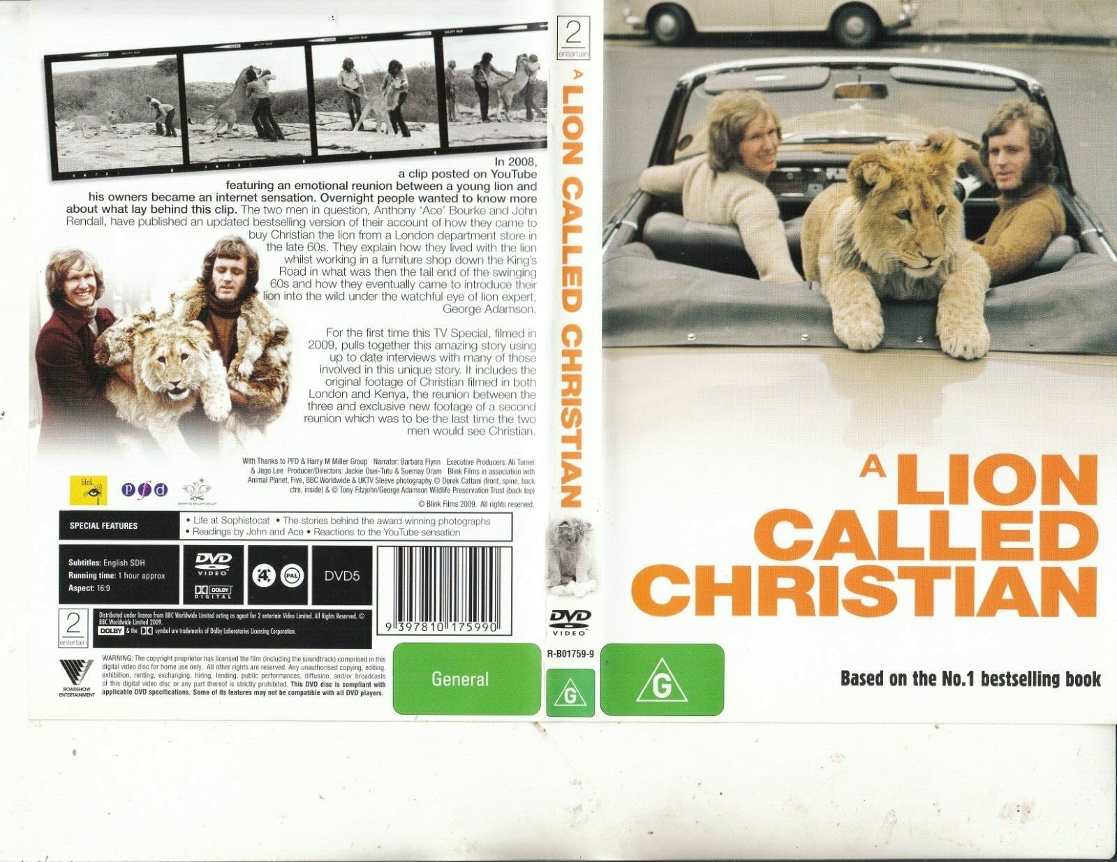 A Lion Called Christian-2009-Documentary-Animal Lion-DVD | eBay