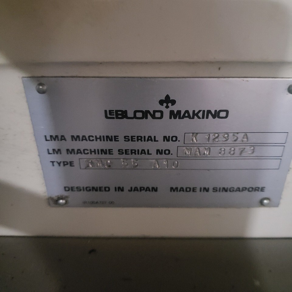 LEBLOND MAKINO RMC 55A CNC VERTICAL MACHINING CENTER W/TOOL CHANGER | eBay