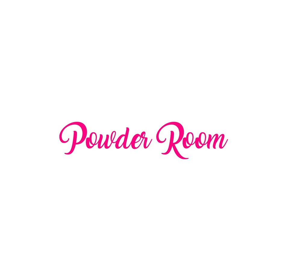 POWDER ROOM Sign Vinyl Decal Sticker - Door Window Wall - Inside or ...