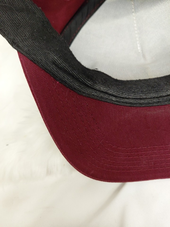 DOPE brand maroon/burgundy snapback hat with a gold-tone metal logo ...