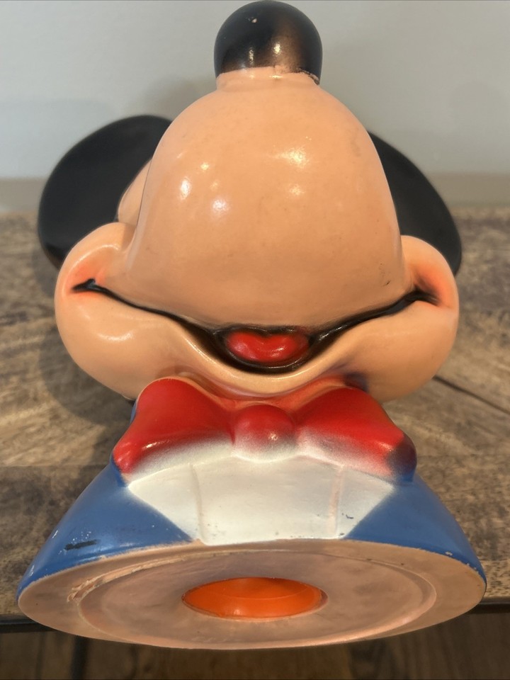 Vtg 1971 Mickey Mouse Disney Blow Mold Coin Bank Head, 10” Tall, with ...