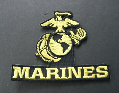 MARINES EGA MARINE CORPS CUT OUT EMBROIDERED PATCH 3 X 3 .25 INCHES GOLD BLACK | eBay