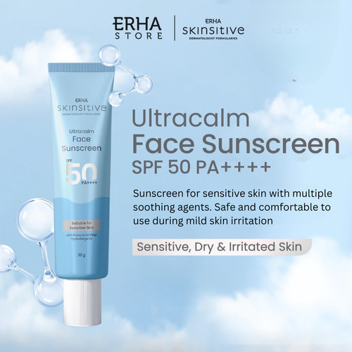 ERHA Skinsitive Ultracalm Face Sunscreen SPF50 PA++++ Hybrid Sensitive ...