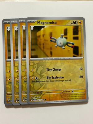 Pokemon Card 151 Reverse Holographic 4x Playset Magnemite 081/165 Near ...