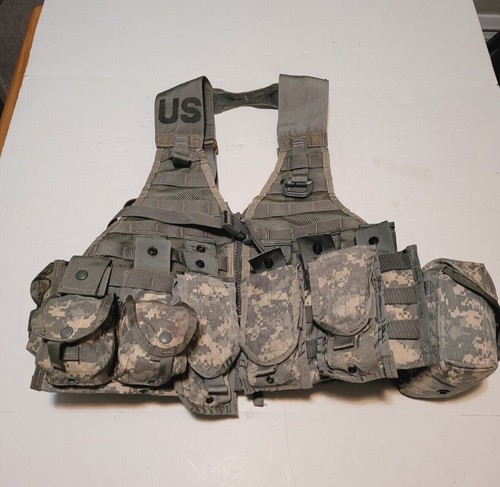 USGI US Military Molle ACU Fighting Load Carrier FLC Vest + 10 POUCHES ...