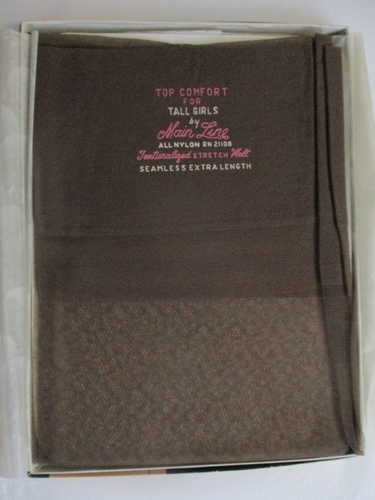 1PR VINTAGE MAIN LINE TEXTURED SHEER RT NYLON STOCKINGS SIZE 12 EXTRA ...