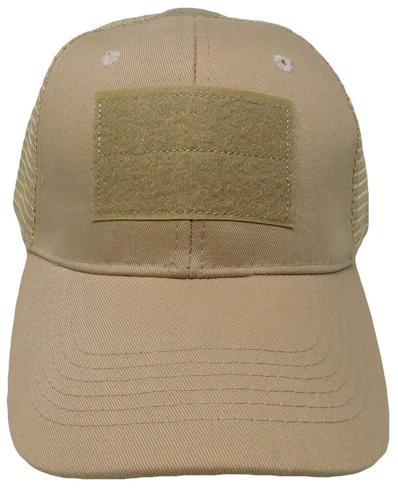 Khaki Desert Mesh Operator Operators Tactical Cap Hat Patch adjustable ...