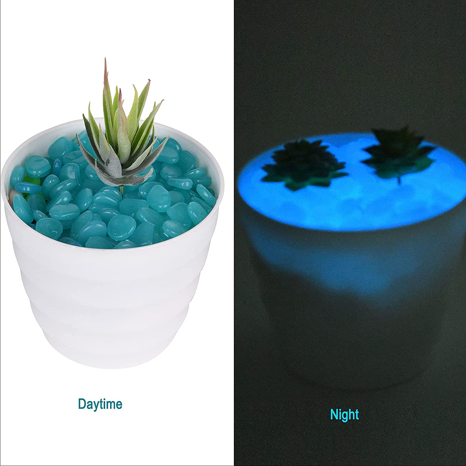 Glow in the Dark Pebble,Glowing Pebbles Plastic Stone Luminous Garden ...