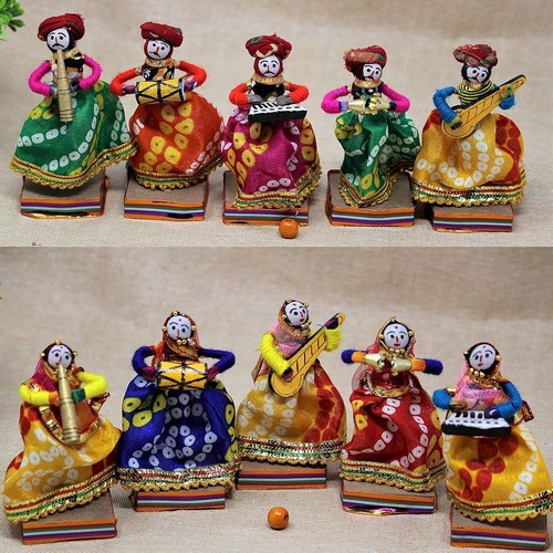 Rajasthani Musician Bawla Puppets Idol Recycled Material 10 Pieces, 4 ...