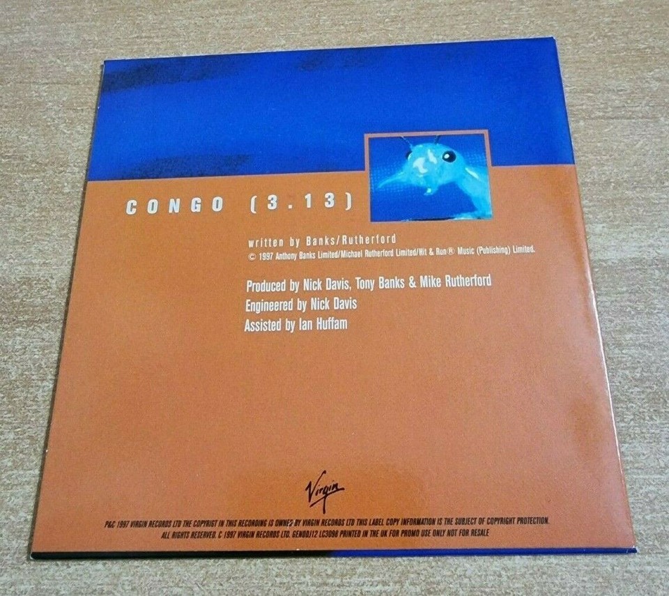 GENESIS Congo RAREST UK PROMO CD SINGLE CARD SLEEVE TONY BANKS MIKE ...