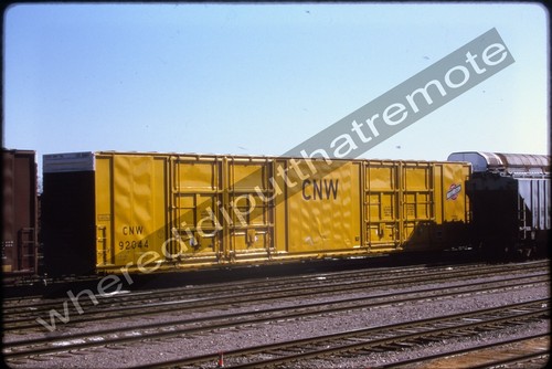 Original Slide Chicago & Northwestern CNW 92044 Boxcar Proviso ILL 4-95 ...