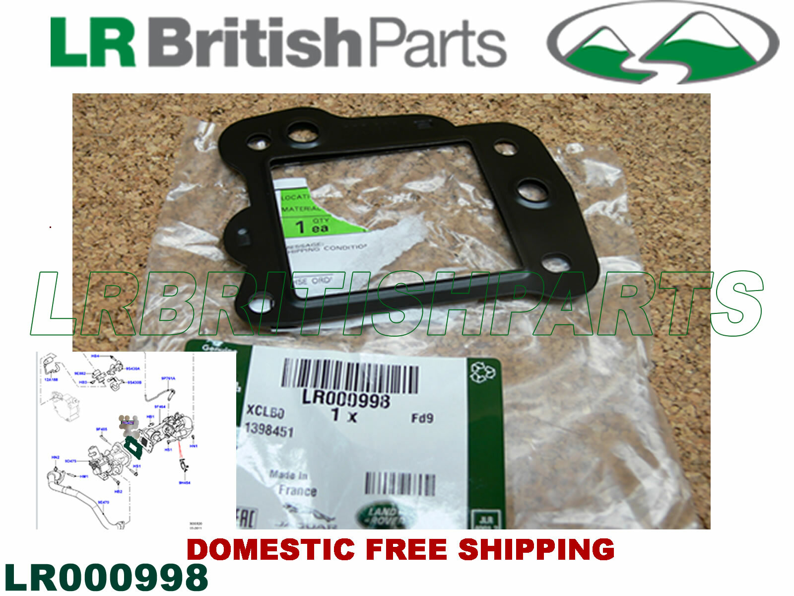 GENUINE LAND ROVER EGR VALVE GASKET LR2 EVOQUE DISCOVERY SPORT LR000998 ...