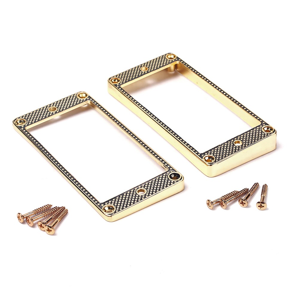 2X Guitar Gold Humbucker Pickup Rings Frames Fit For Les Paul SG ES DOT ...