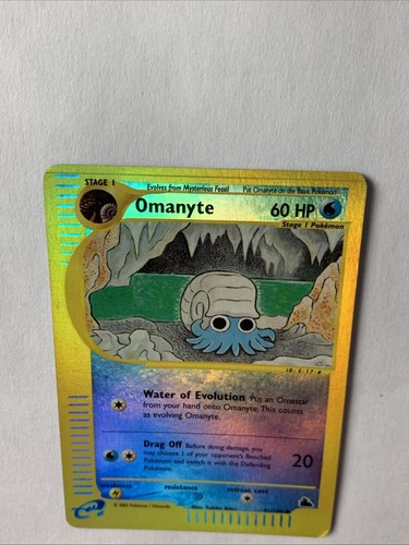 Pokemon TCG English Card eReader Skyridge Omanyte Reverse Holo 41/144 ...