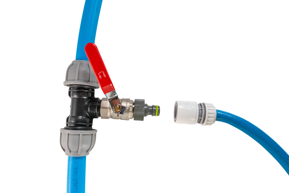 mdpe water pipe tee off metal full flow valve with universal hose ...