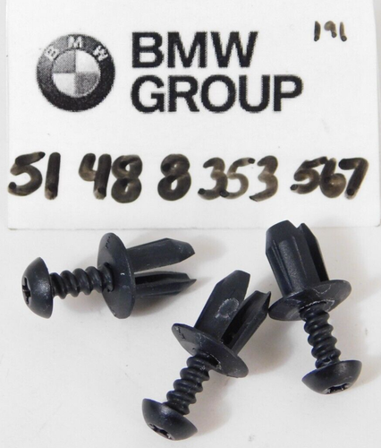 3 NEW BMW Body Trim Clip Expanding Plastic Rivet Plug Screw Part OEM ...