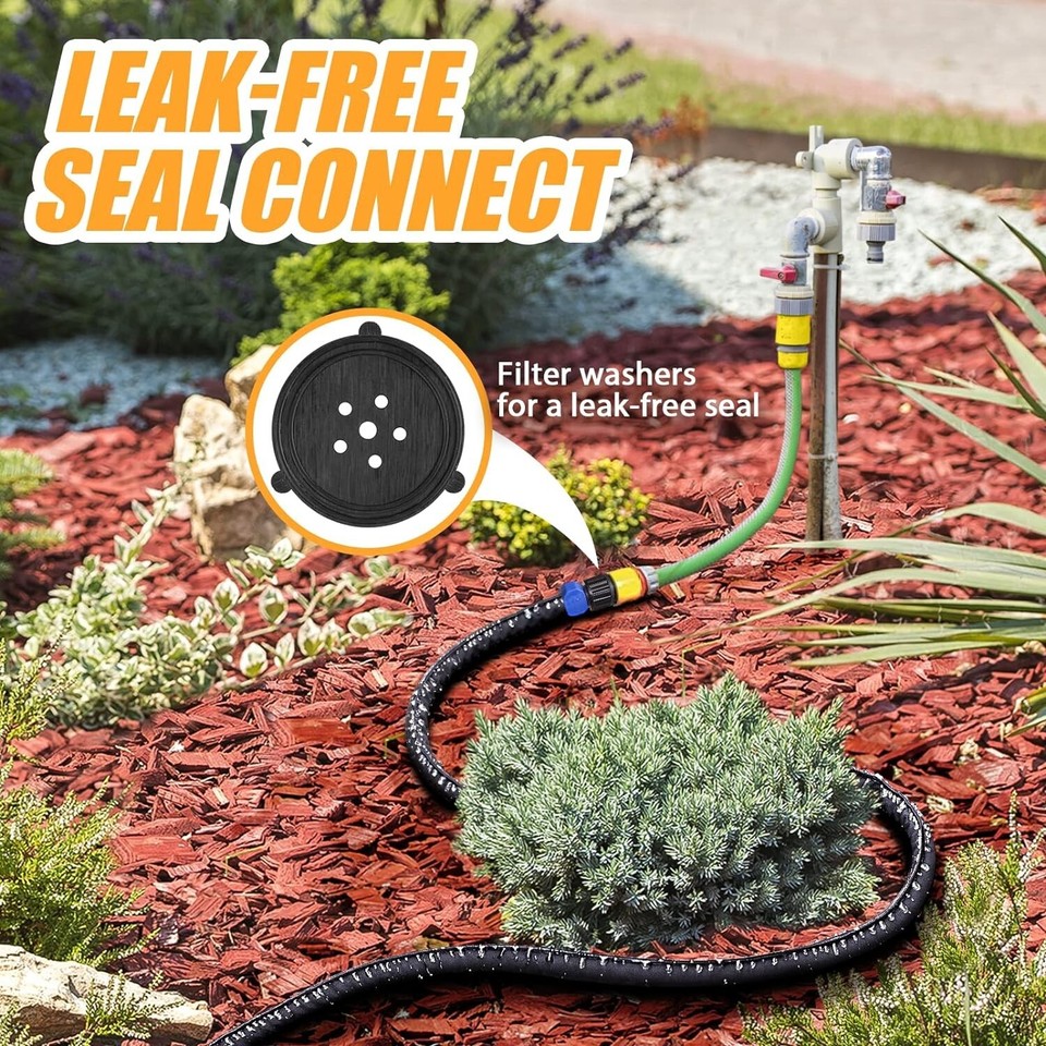 Easy-Connect Soaker Hoses 100FT x 2-Pack - Efficient Watering System ...