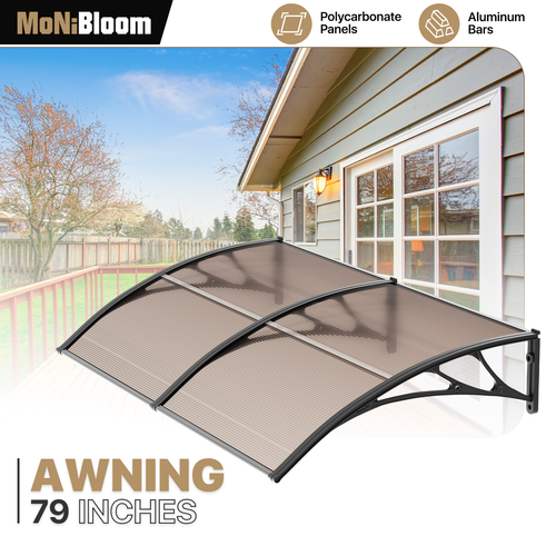 79"x39" Front Door Awning Outdoor Sunshade Shelter Window Rain ...