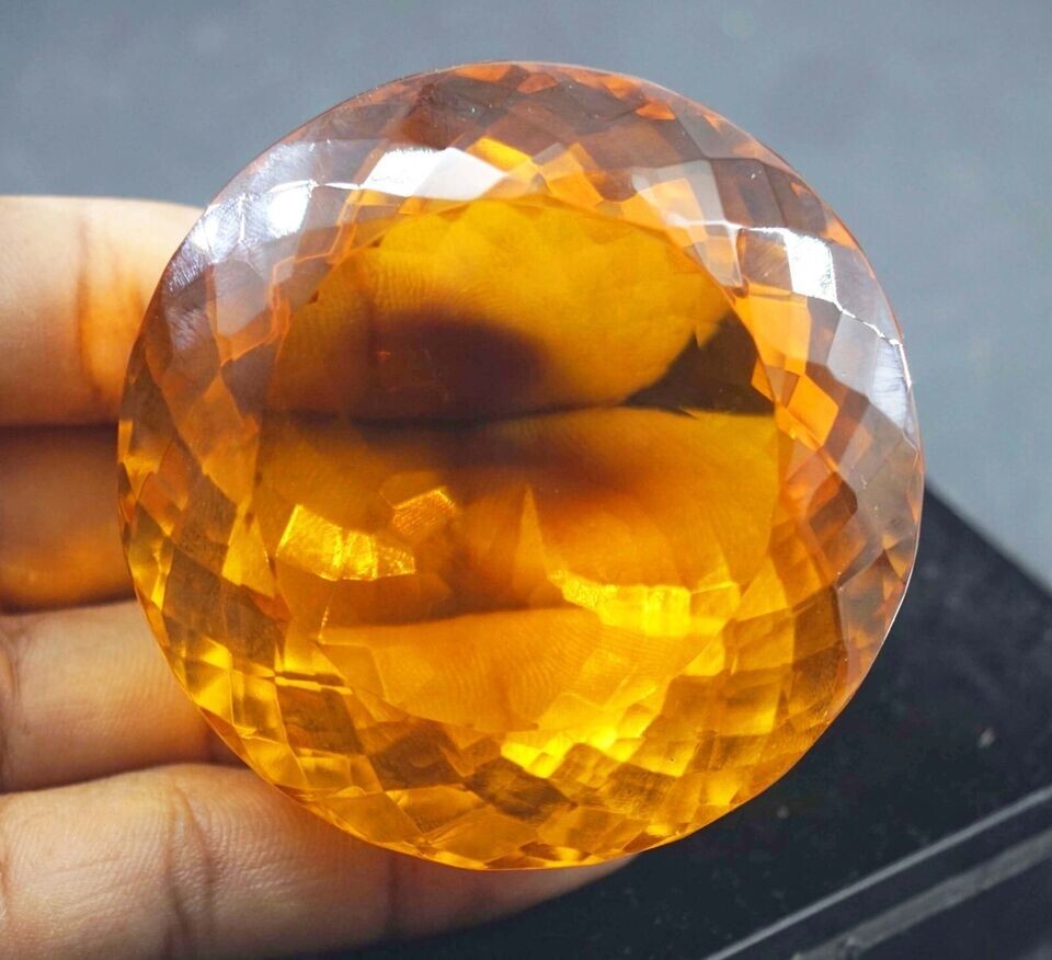 Natural Certified 800 Ct Brazilian Yellow Citrine Round Cut Loose ...