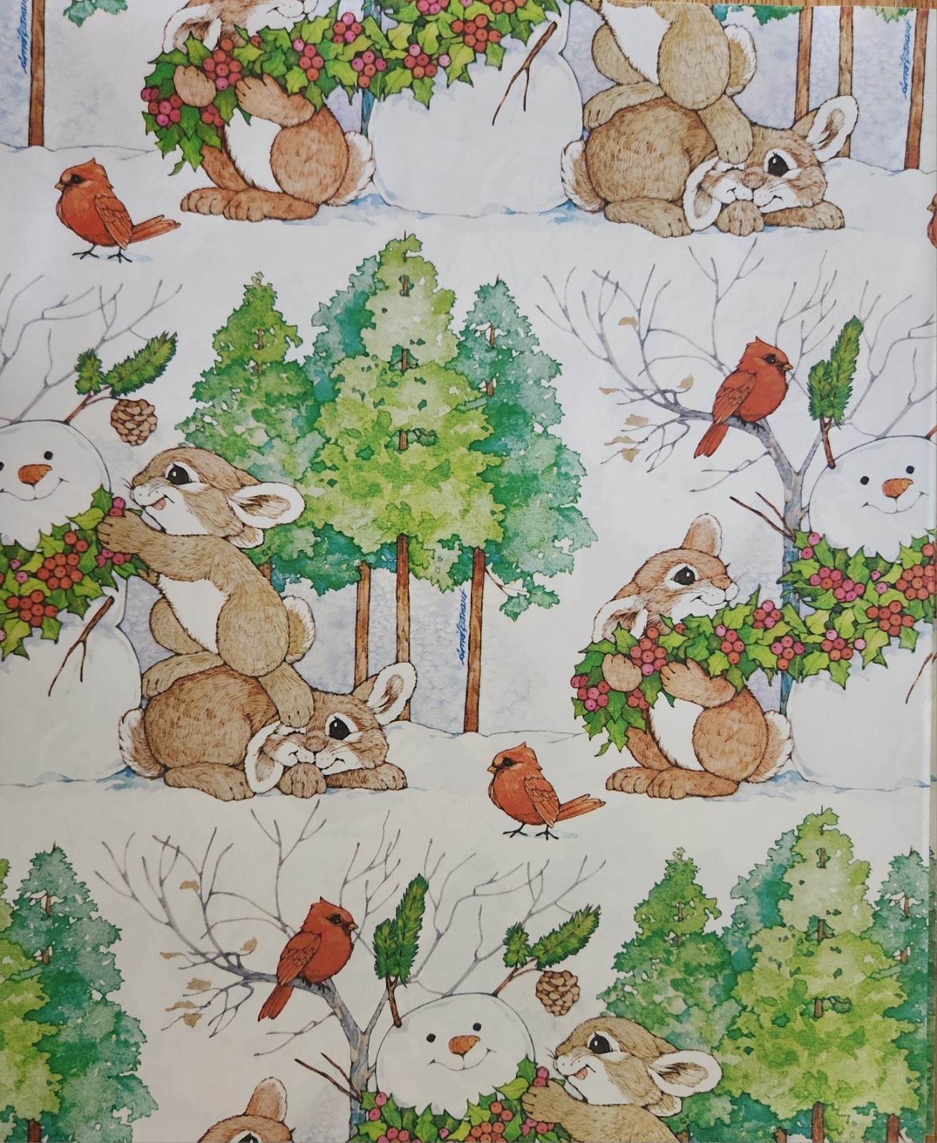 Vintage 1970s 1980s Wrapping Paper Sheets Christmas Winter Woodland | eBay