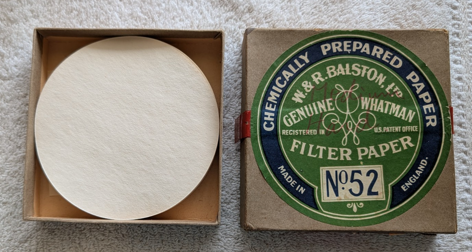 Vintage W&R Balston Genuine Whatman Filter Paper No. 50 & 52 England | eBay
