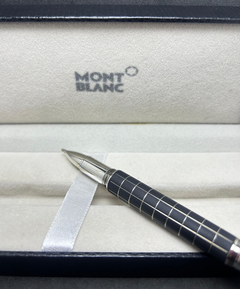 Montblanc Starwalker Roller Check Black Body+Silver Clip Ballpoint Pen ...