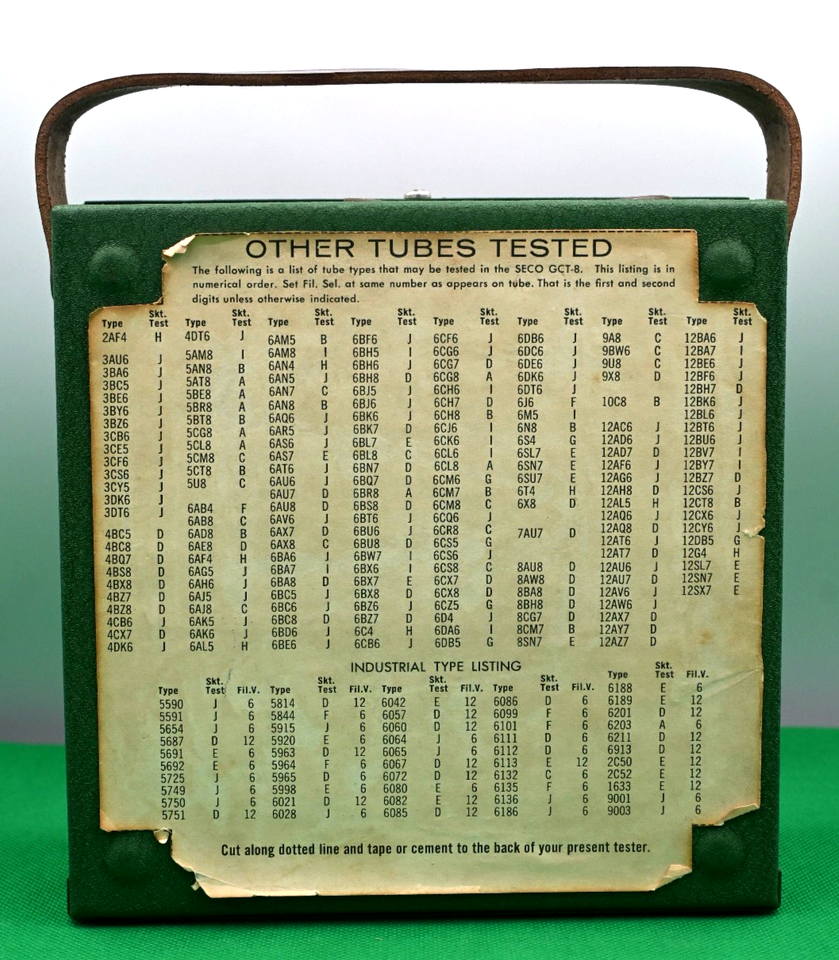 Vintage 1958 Seco Model GCT-8 VT Grid Circuit Tester with "magic eye ...