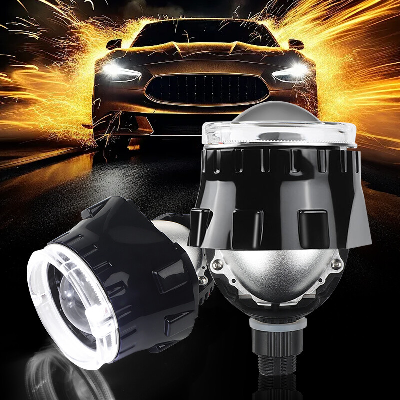 Headlight 2.5'' Bi LED Projector Lens 30000LM 6000K Retrofit Universal ...