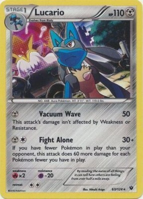 Pokémon TCG Lucario XY Fates Collide 63/124 Alternate Holo Cosmic Promo ...