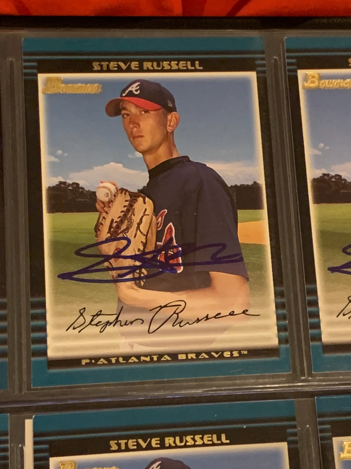 STEVE RUSSELL AUTOGRAPHED SIGNED 2002 BOWMAN CARD BRAVES COA | eBay
