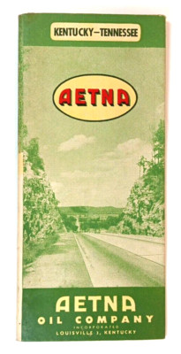 RARE Aetna Service Station Road Map of Kentucky-Tennessee Gas Oil Road ...