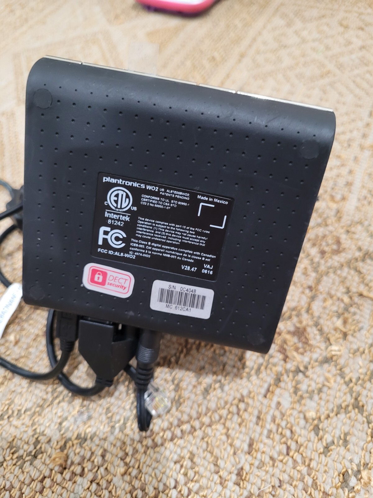 Plantronics Intertek 81242 Charging Base Only P/n Al8-wo2 - for Parts ...